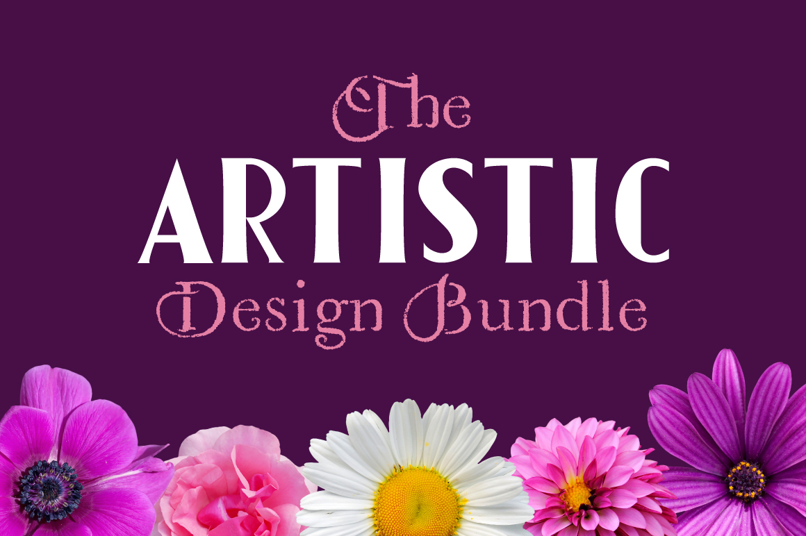 The Artistic Design Bundle: 60 Fonts & +2k Graphics For $29