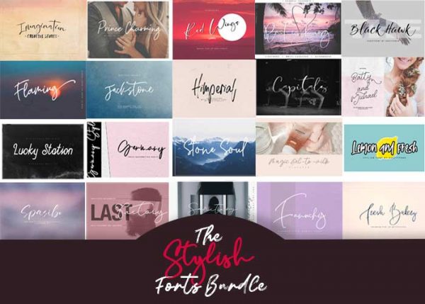 The Stylish Fonts Bundle- 50 elegant and classy Fonts