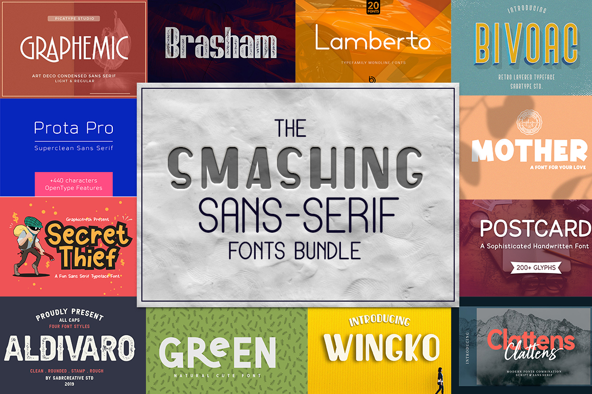 The Smashing Sans-Serif Fonts Bundle | Pixelo